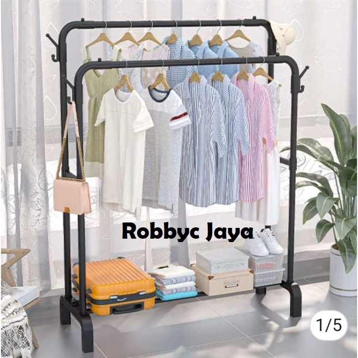 BONBOX Big Stand Hanger Double Pole | Clothesline Goal Hanging Rack ...