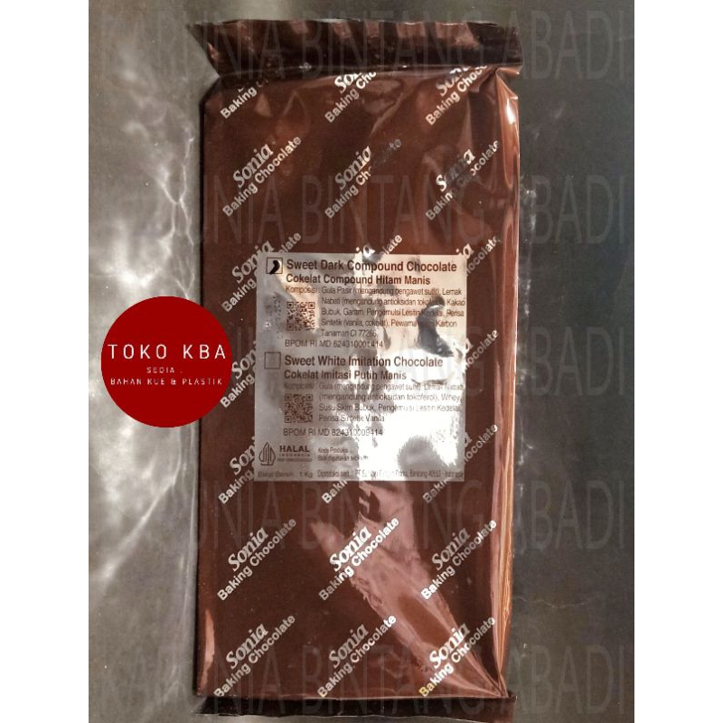 HITAM Sonia Sweet Dark Compound Chocolate Black Sweet 1kg | Shopee ...