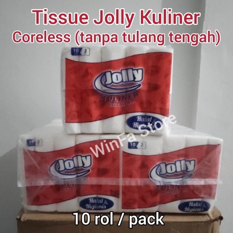 Jolly Tissue Rolls Coreless / Middle Boneless Toilet Tissue Contains 10 ...