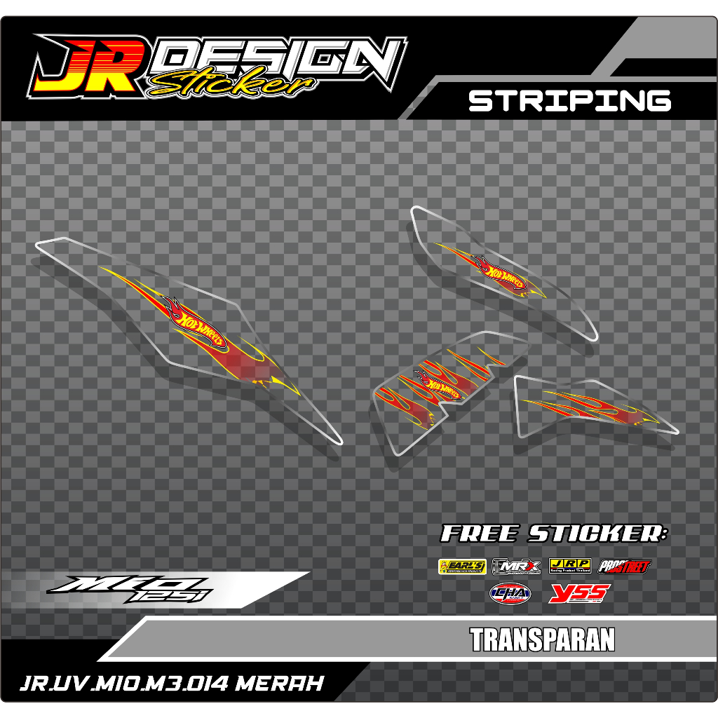 Mio M3 API HOT WHEELS STRIPING Sticker PREMIUM Cool Motorcycle LIS ...