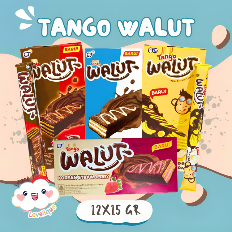Tango Walut Wafer Salut 15g 1 Box 12pcs All Variant Belgian Choco