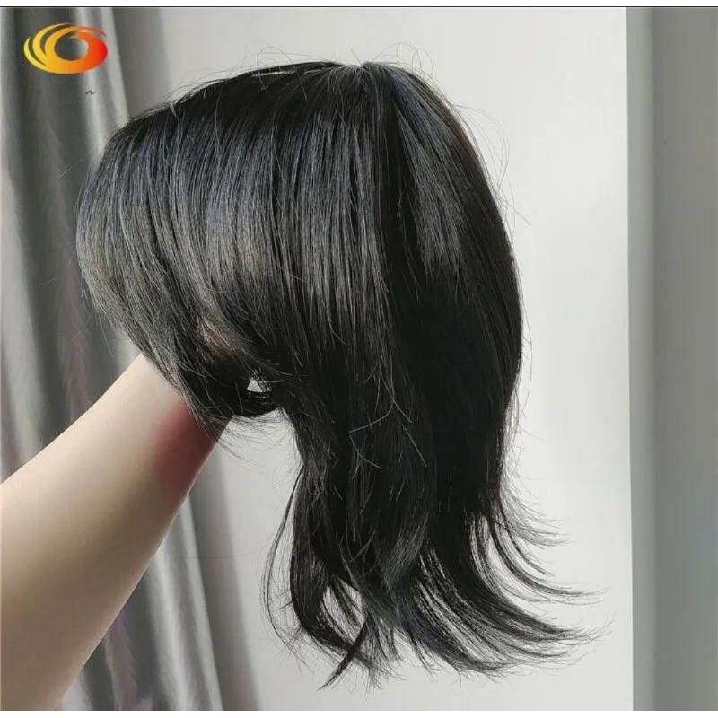 HITAM Full Wig Mullet Men's Black Long Back Ponytail Hair | Shopee ...