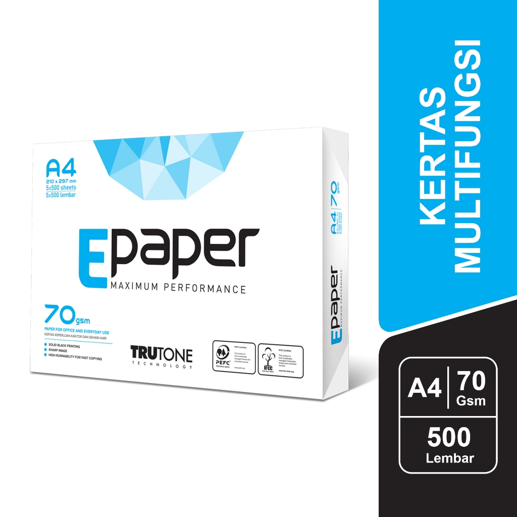 E Paper Print / Photocopy Paper HVS 70 GSM A4 per RIM - ERA PC 70 A4G ...