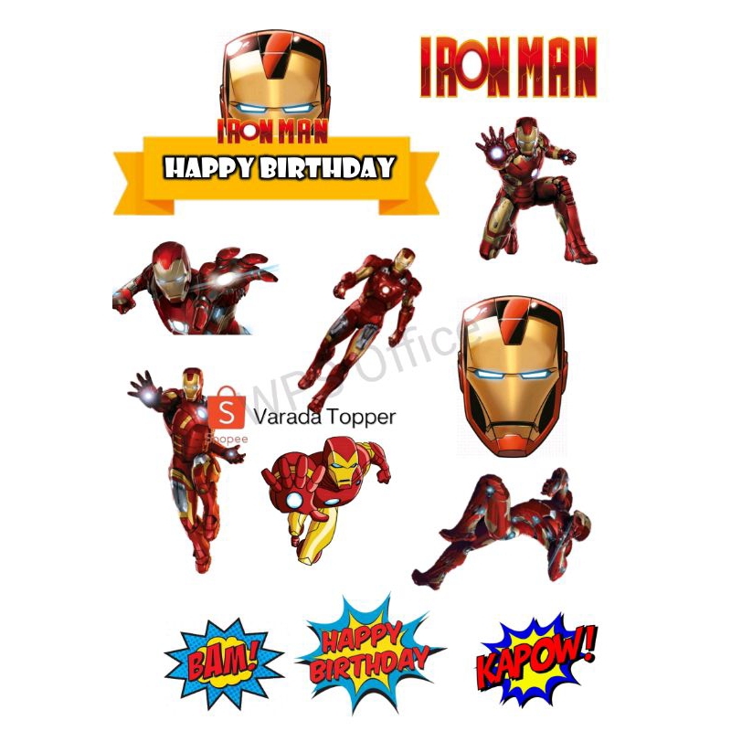 IRON MAN Theme Topper Free Request Name/IRON MAN Birthday Cake ...
