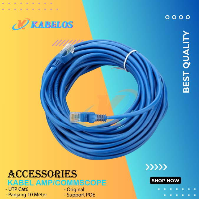 AMP / Commscope UTP Cat 6 Cable 10 meters ready to use | Shopee Philippines