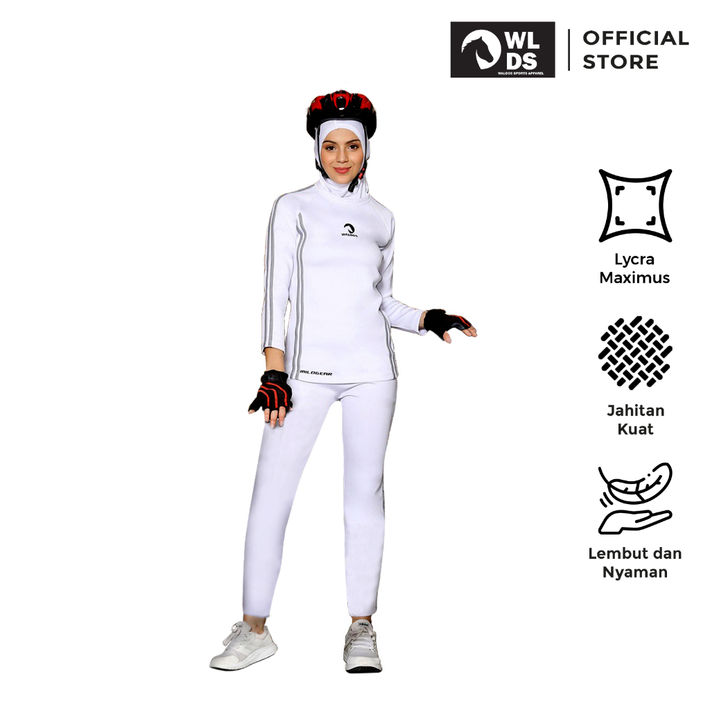 PUTIH Waldos Set Hijab Veil Women Iconic Muslim Sport Wear Lycra ...