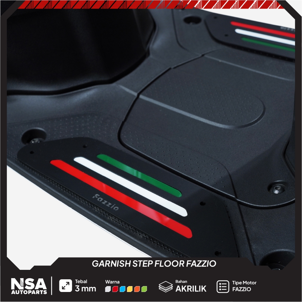 HITAM Garnis FAZZIO FOOT BASE COVER GARNISH STEP FLOOR YAMAHA FAZZIO ...