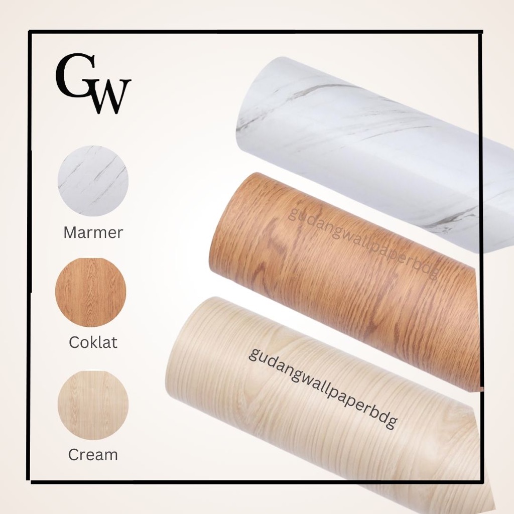 KAYU Decosheet Sticker PVC HPL Table Cupboard Furniture Wood Wall Cream ...