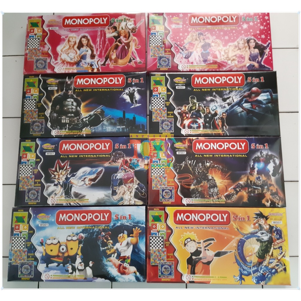 5 in 1 Monopoly Family Toy Monopoly Halma Snakes and Ladders Ludo Chess ...