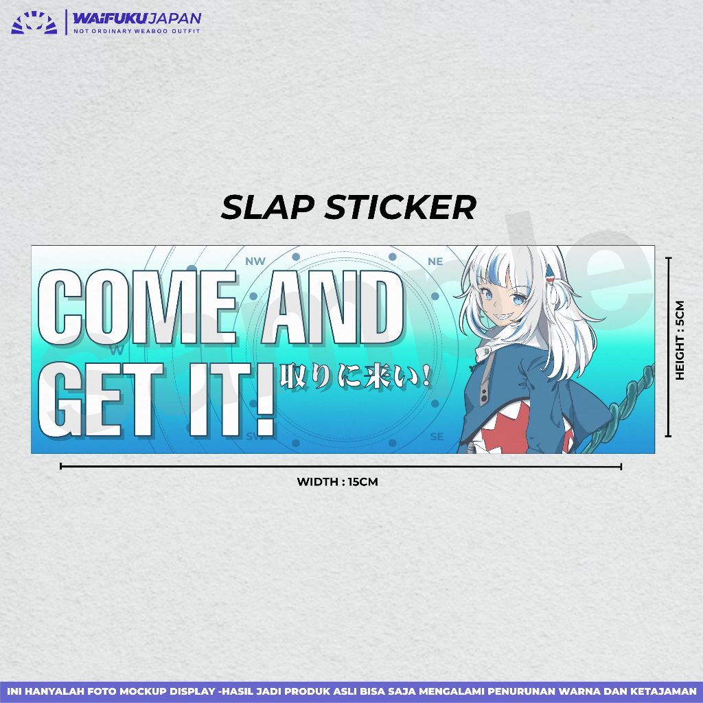 Jdm Hololive EN Anime Slap Sticker - Gawr Gura | Shopee Philippines