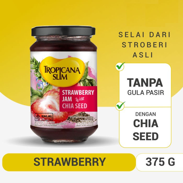 Tropicana Slim Strawberry Jam with Chia Seed 375g - Strawberry Jam ...