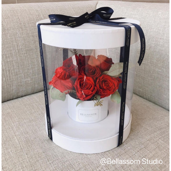Mika Transparent Round Flower Box Gift Box Round Flower Souvenir Gift ...