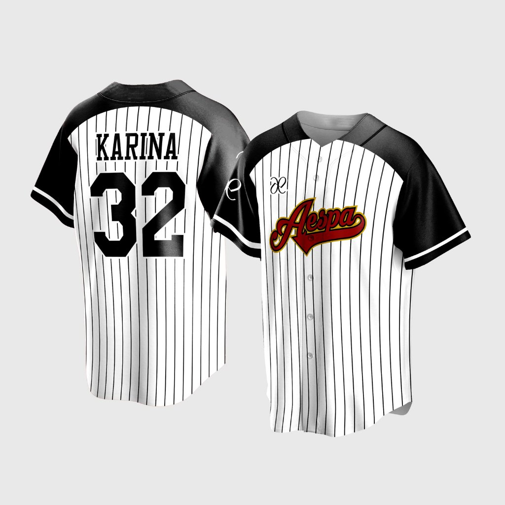 Adult Baseball Jersey Shirt Aespa MY Kpop Vintage Fanmade Edition ...