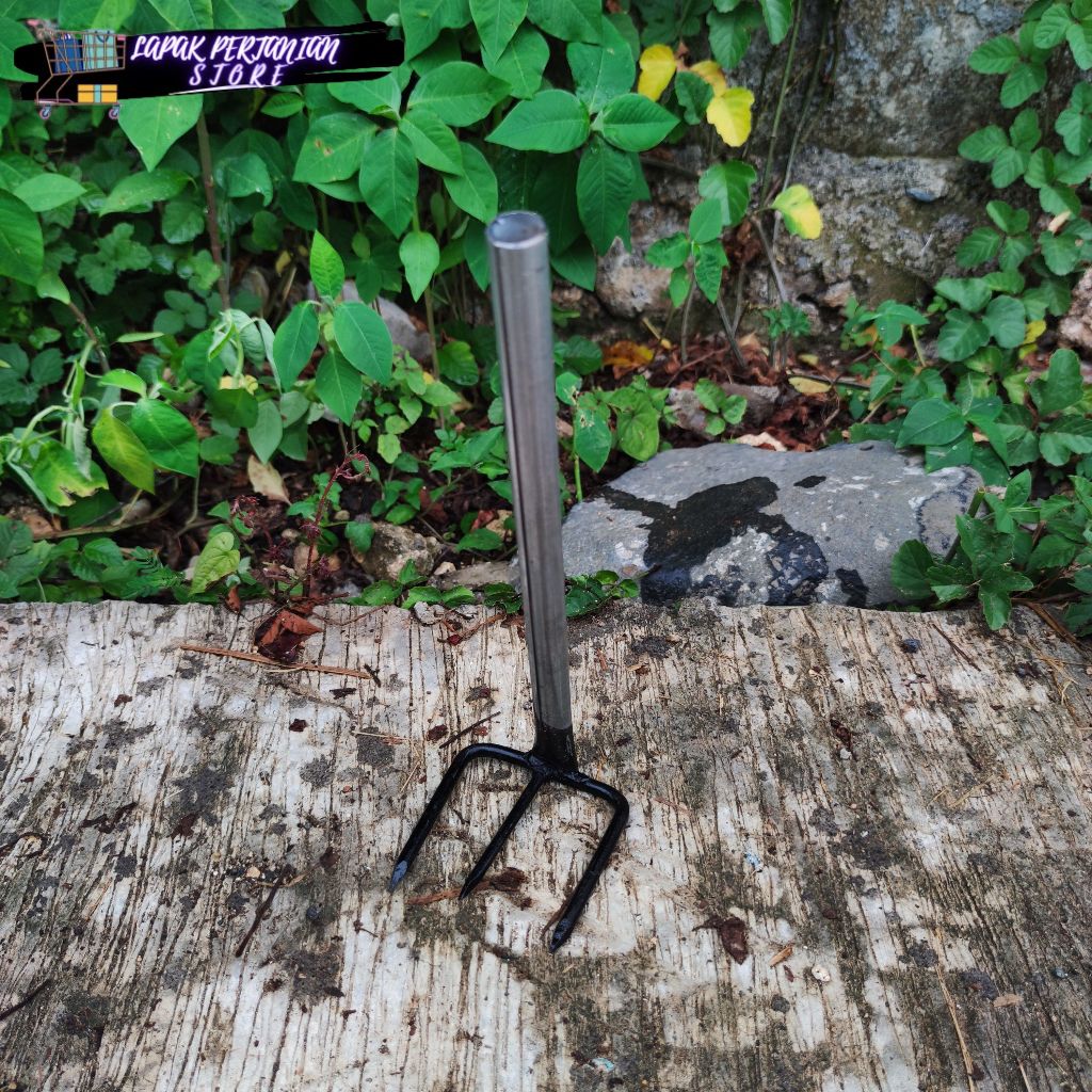 Three-finger Small Garbage Rake Iron Handle - Garbage Coret Hoe - Most ...