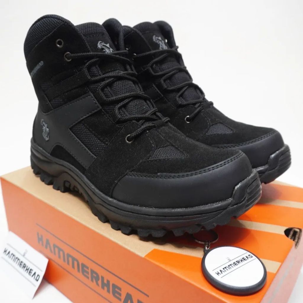 Hammerhead Men's Shoes Cuvier High Safety Boots Full Black | Shopee ...