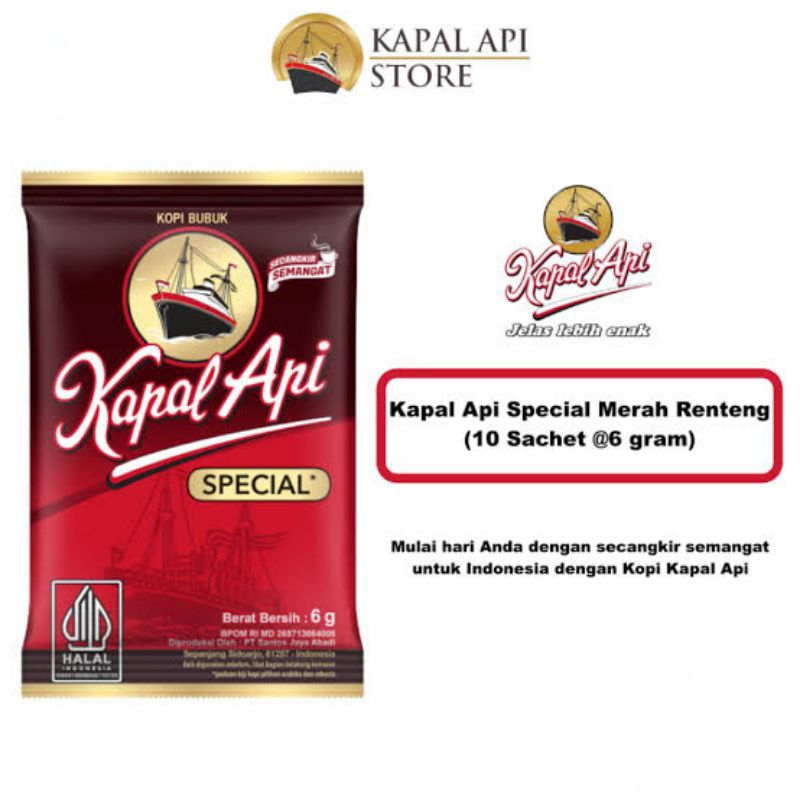 Kapal api coffee special renceng 6gram x 10pcs / kapal api coffee ...