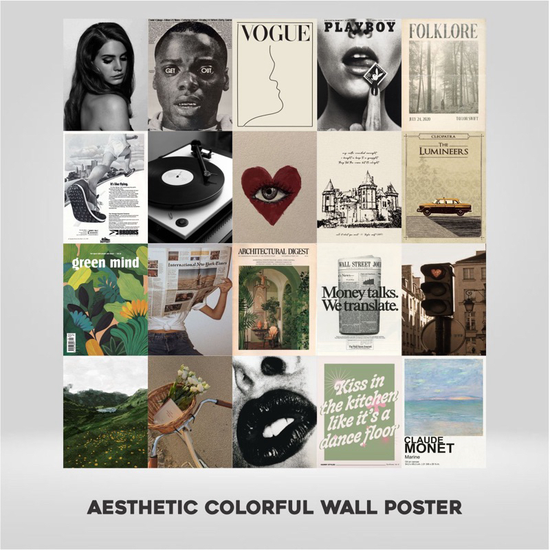 Colorful Wall Poster Collection – Aesthetic Wall Art for Room ...