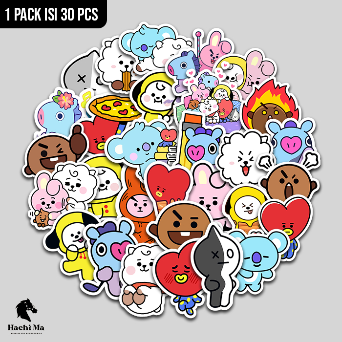 Sticker PACK BT21 Waterproof | Laptop Computer Suitcase Helmet Sticker ...