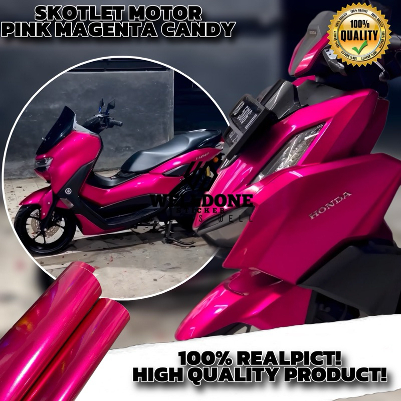 Pink magenta candy metallic motorbike scooter, glossy candy pink ...