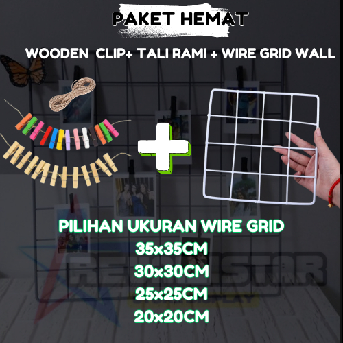 Wall grid wire mesh ram square size room decoration polaroid photo room ...