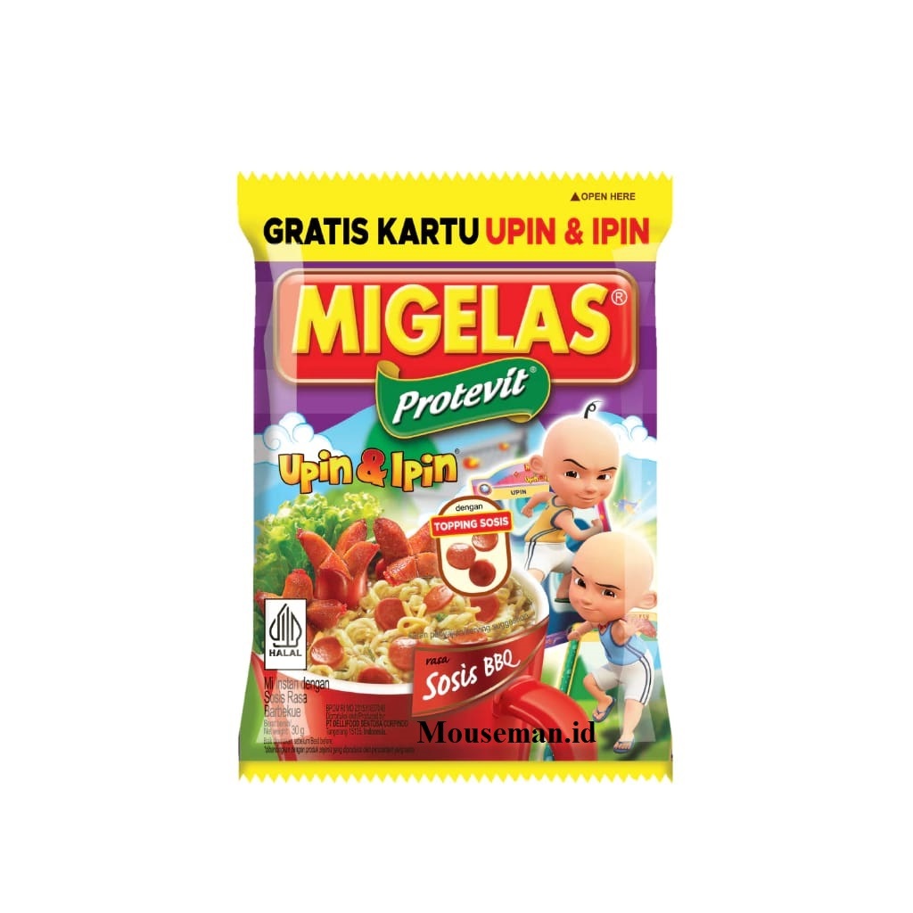 Migelas Protevit Instant Noodles with Sausage Topping BBQ Sausage ...