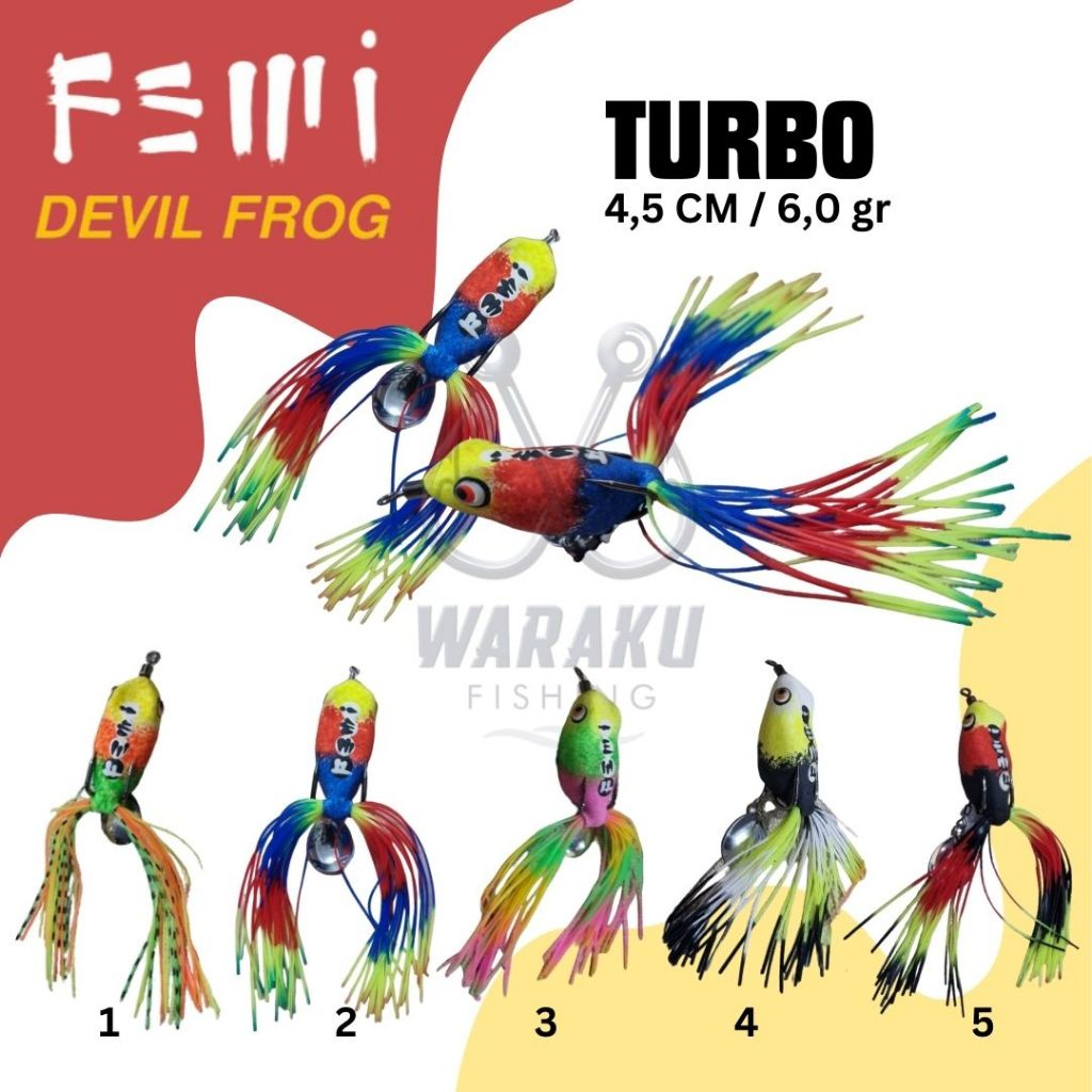 Femi TURBO Frog Soft Frog Latex Thick Soft Casting Bait (Timah in ...
