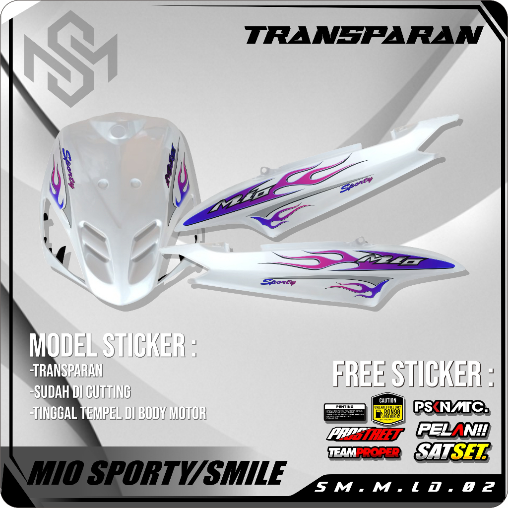 Transparent Mio Sporty Striping- Yamaha Mio Sporty Fire Sticker Has ...
