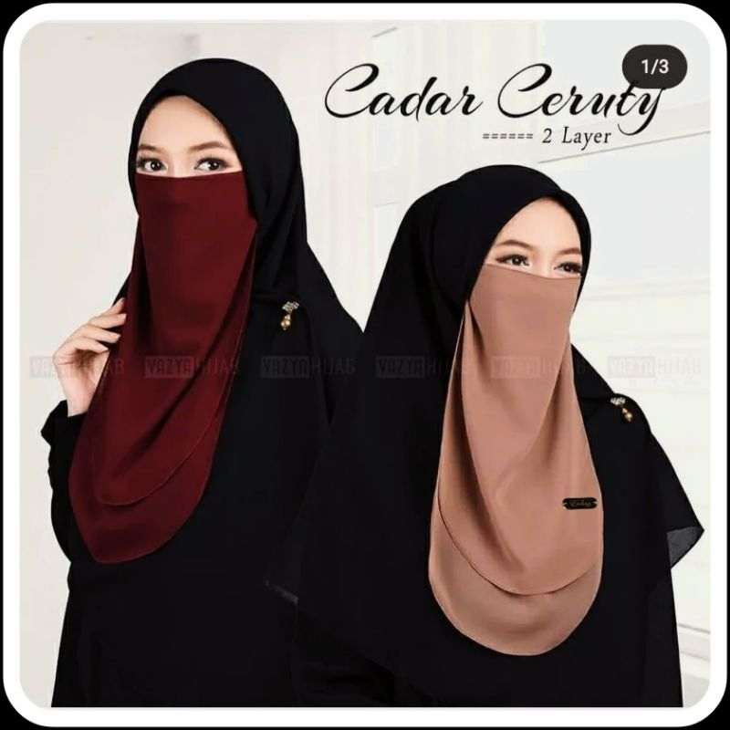 MATA Niqab CERUTY BABYDOLL CADAR TWO LAYER PREMIUM STRAP WITHOUT BOTTOM ...