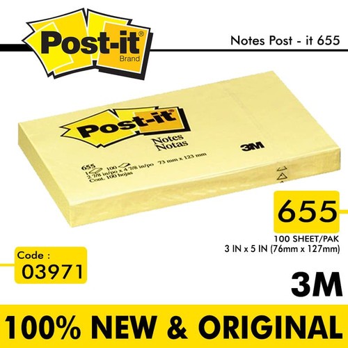 Post It/Sticky notes 655 3M Yellow (1 Pack/12 Pads) | Shopee Philippines