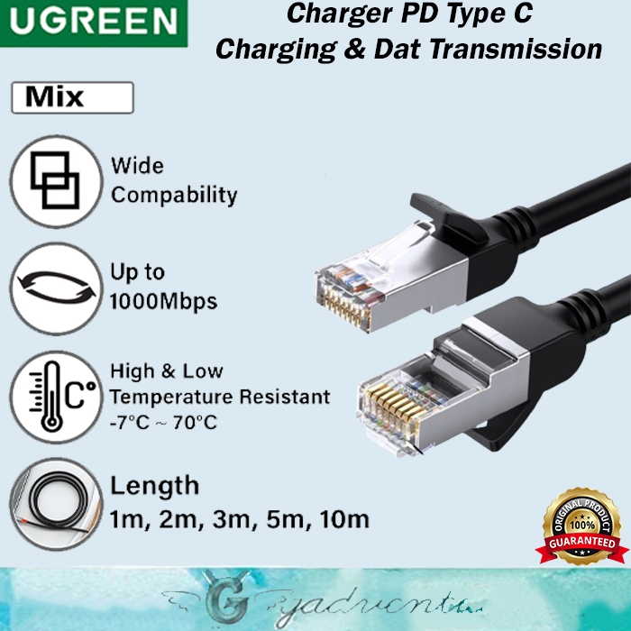 Ugreen LAN Cable Internet Modem Wifi RJ45 Cat.6 Gigabit Ethernet UTP ...