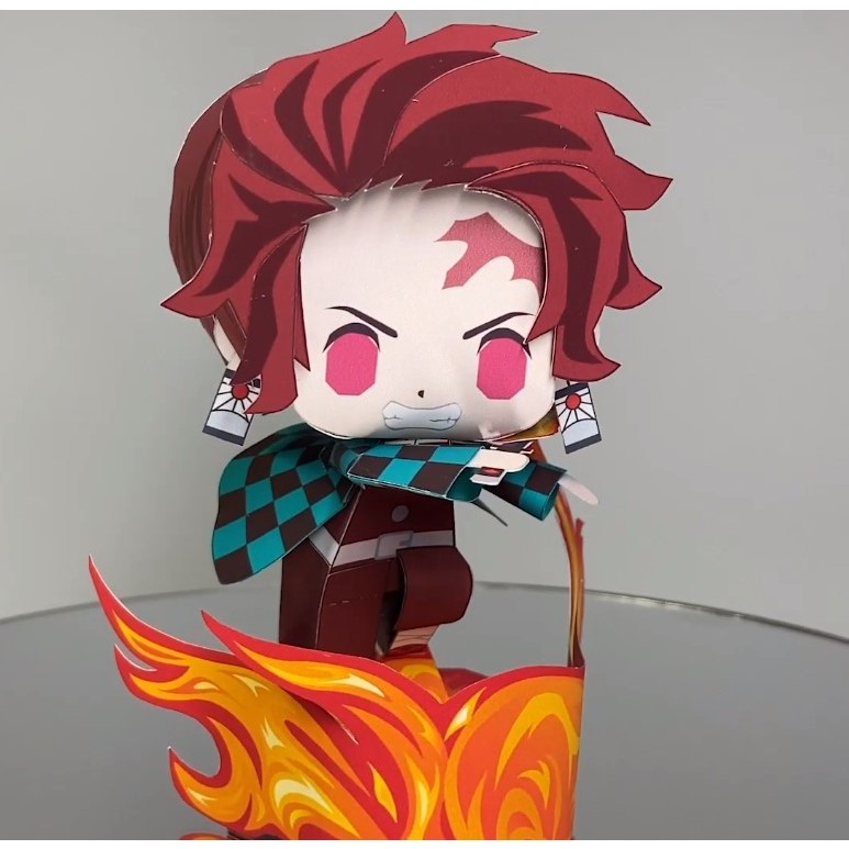 KIMETSU NO YAIBA DEMON SLAYER PAPERCRAFT MINIATURE ACTION FIGURE DIY ...