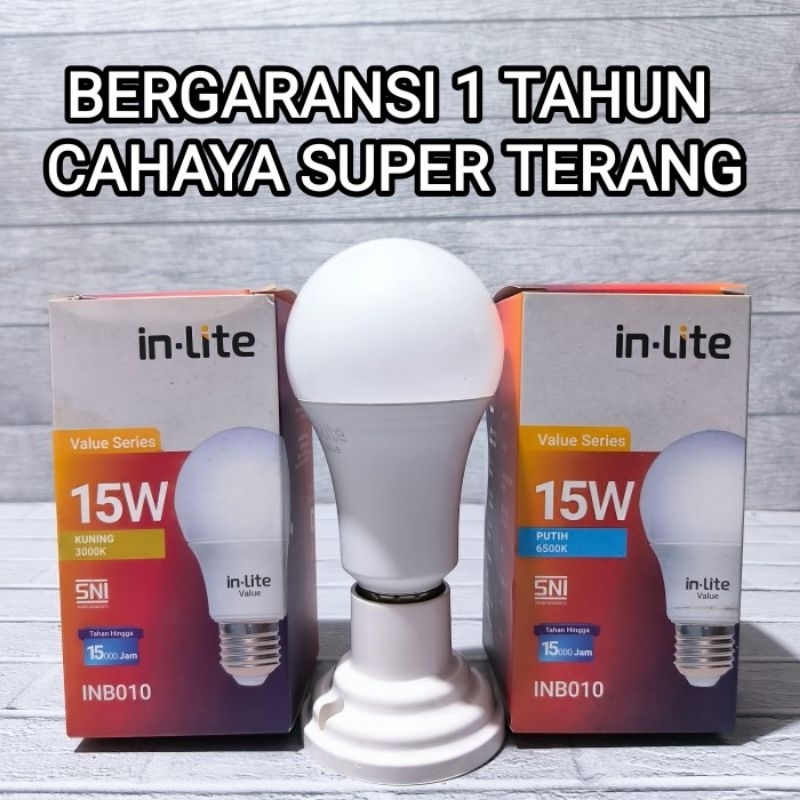 PUTIH CAHAYA In-lite LED BULB VALUE 15W 15watt INLITE INB010 White ...