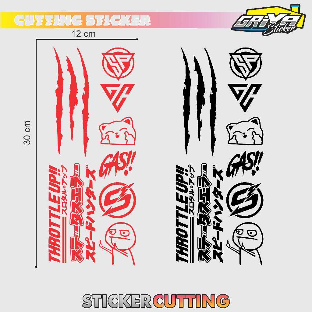 Motorcycle STICKER - STICKER PACK CUTTING PICKS SP CAT THROTTLE UP ...