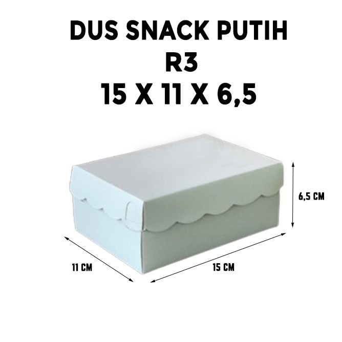 White Snack Box R3 Food Packaging 15x11x6,5 - 50 Pcs | Shopee Philippines