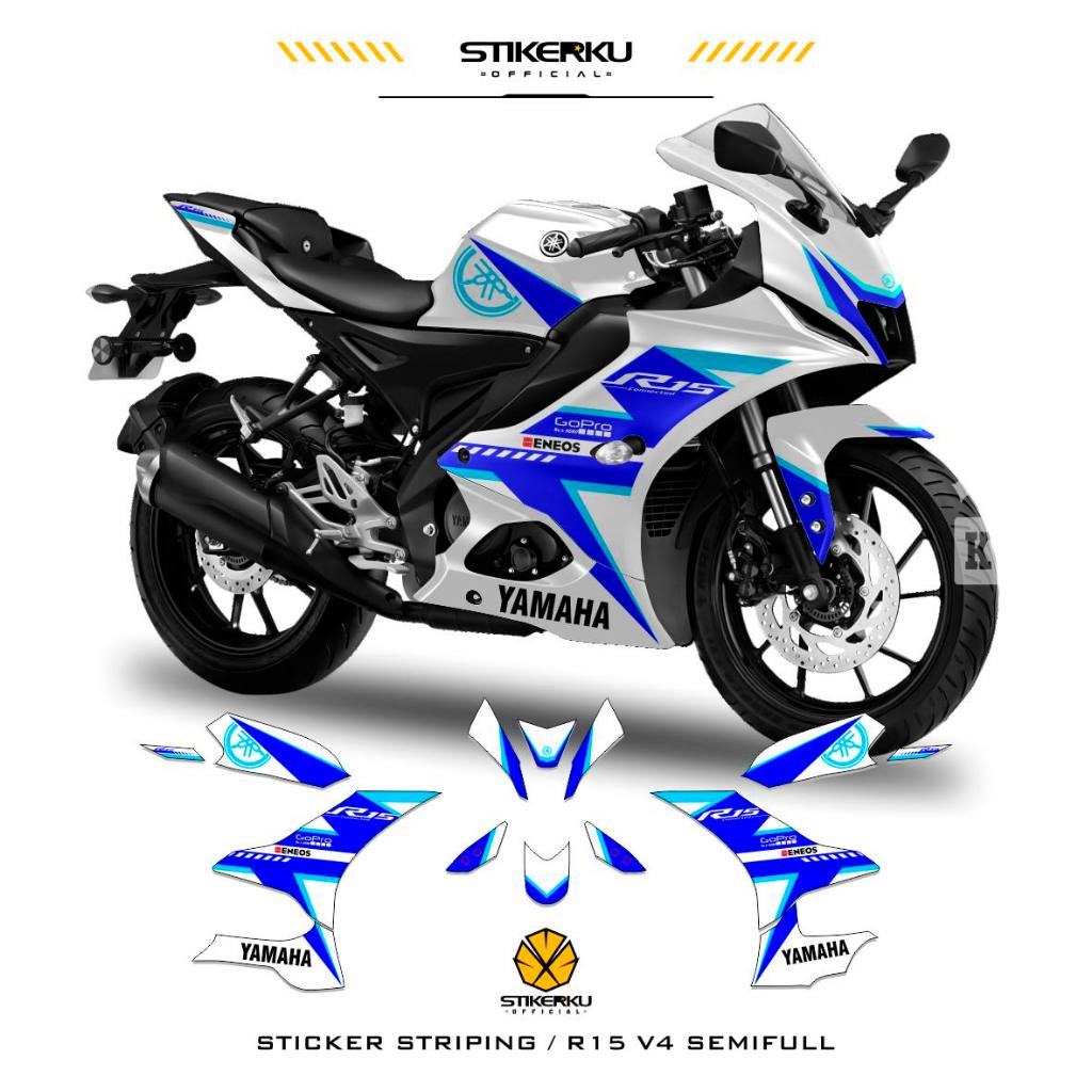 Striping STICKER / YAMAHA R15V4 MOTIF 3 / SEMIFULL / STOCK / DECALS ...