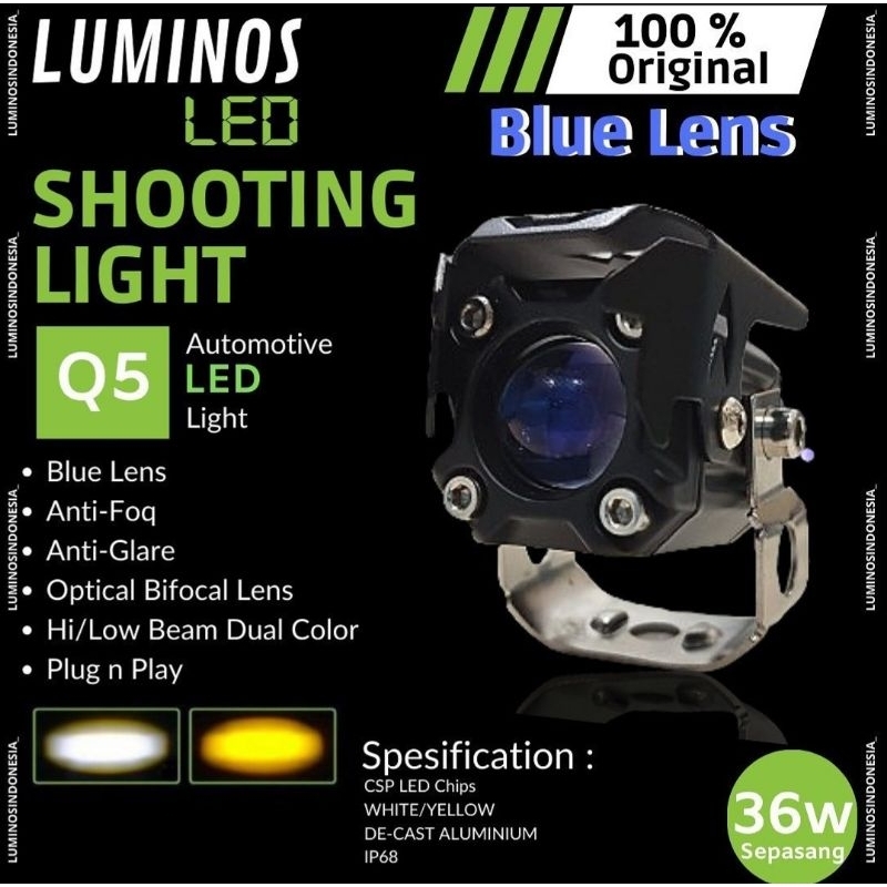 Luminos Q5 MINI SUPER BRIGHT PROJIE 1 EYE 2 COLORS LED (ORIGINAL 100% ...