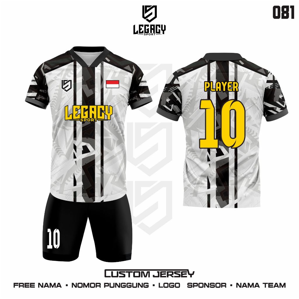 Free FULL PRINTING Soccer FUTSAL JERSEY CUSTOM Design Name Back Number ...
