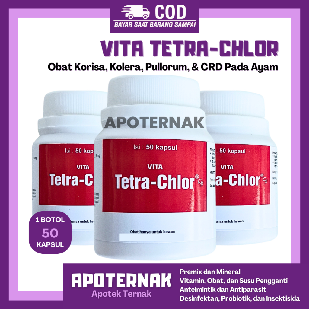 Tetra Chlor 50 CAPSUL - Tetra Clor Tetra Chlor Chicken Medion Medicine ...