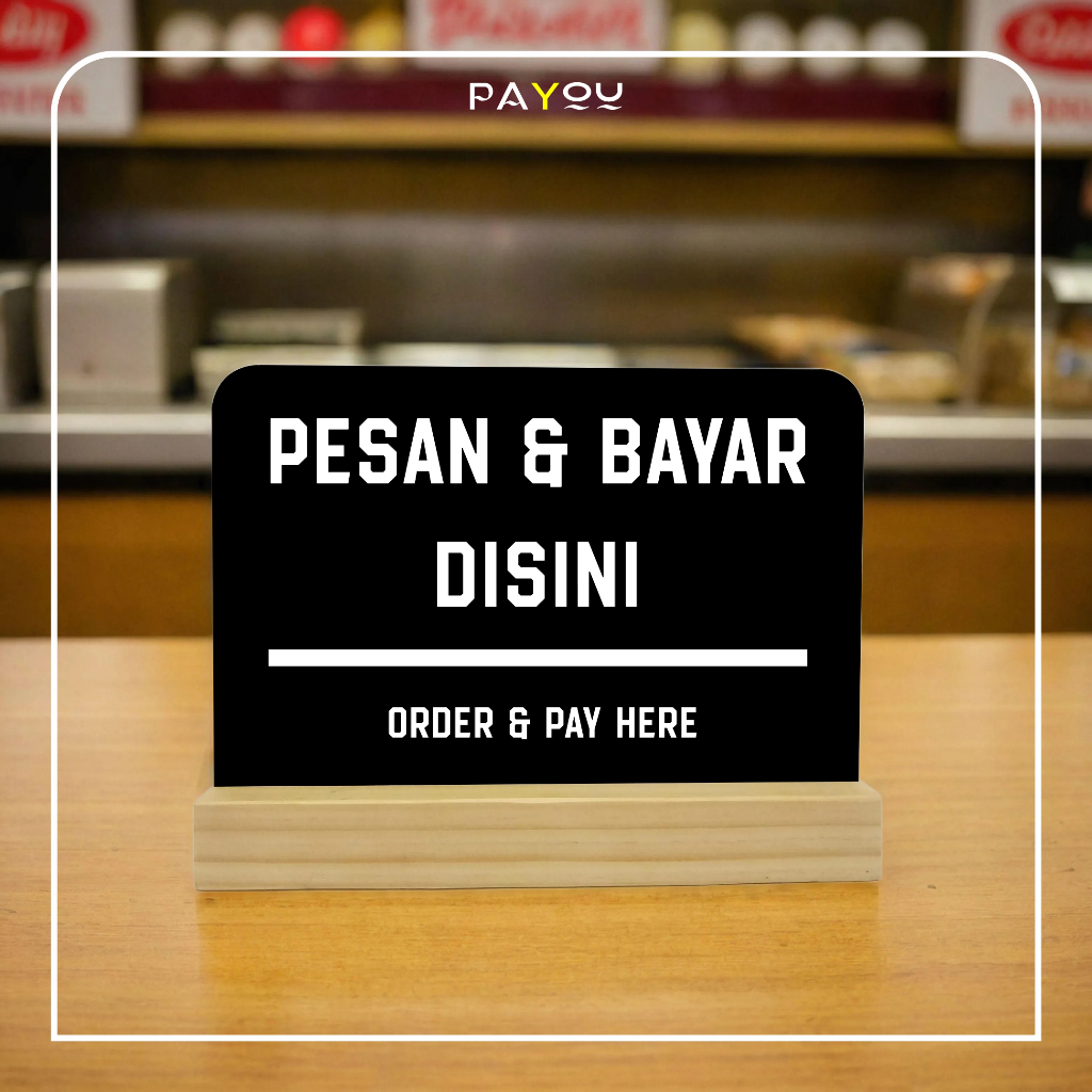 KAYU Acrylic Cashier Desk Order And Pay Here/ Sign Acrylic Print UV ...