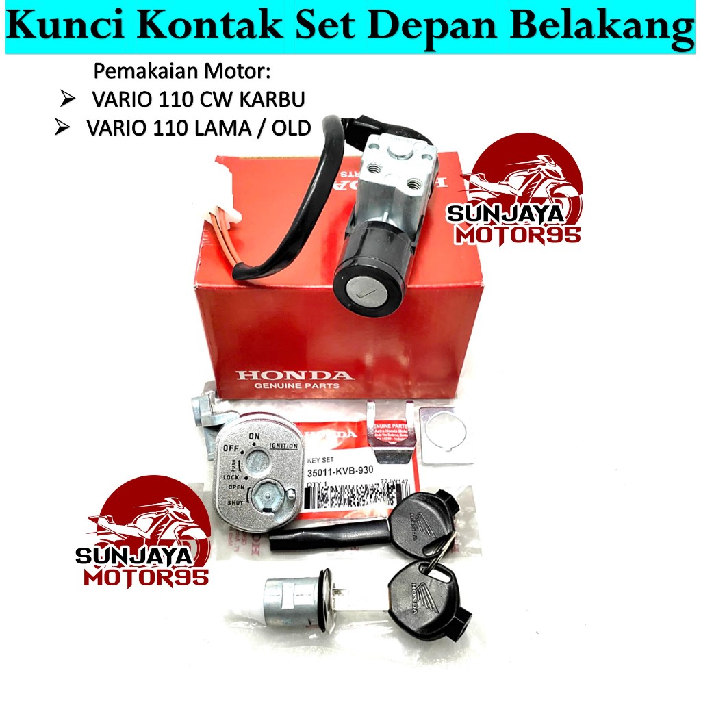 Complete Set of Old Honda Vario ignition keys - Vario 110 CW KVB Karbu ...