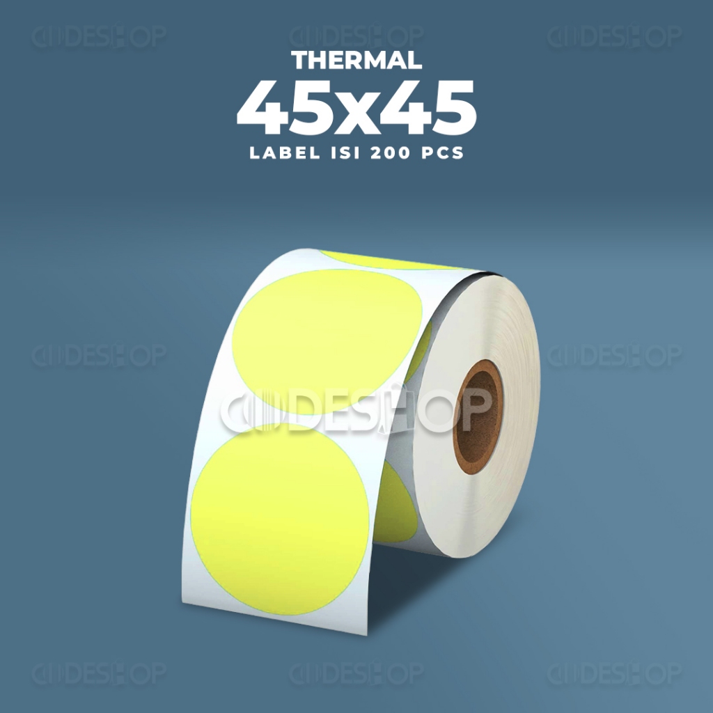 Round Sticker Labels 45x45mm 45x45 Thermal Stickers 45 x 45 mm Yellow ...