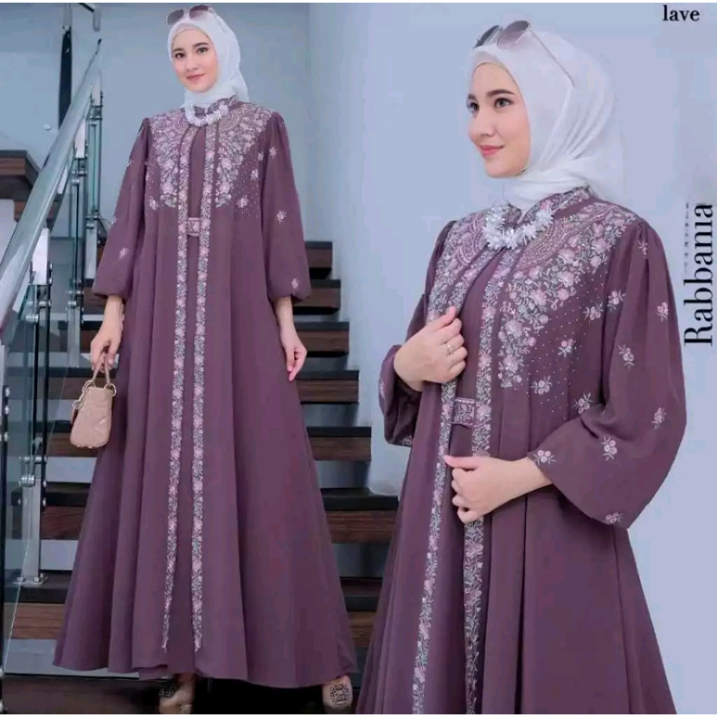 Gamis ceruty babydoll mix embroidery Women's Dress Eid clothes Eid ...