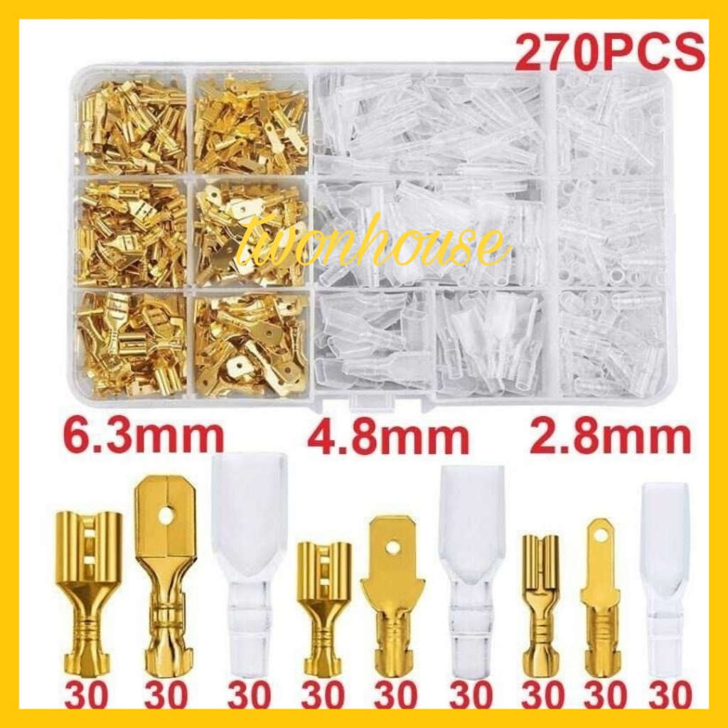 Skun Flat Cable Terminal Cable Terminal Wire Crimp Connector Spade Kit ...