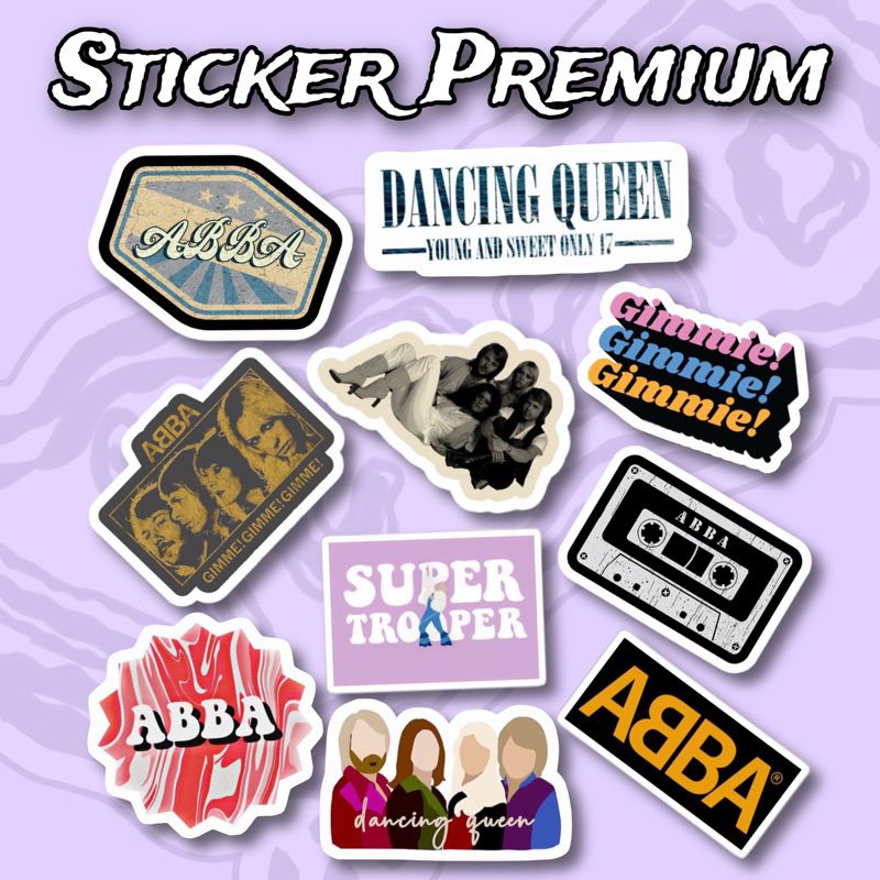 ABBA Dancing Queen Mamma Mia Sticker Pack contains 10 Waterproof Pcs ...