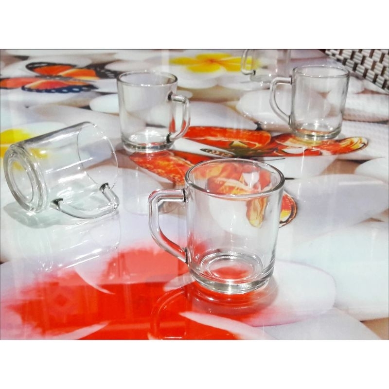 GLASS FOR COFFEE CUPS SHORT HANDLES (TEBEL GLASS WITH EARS / HANDLES ...