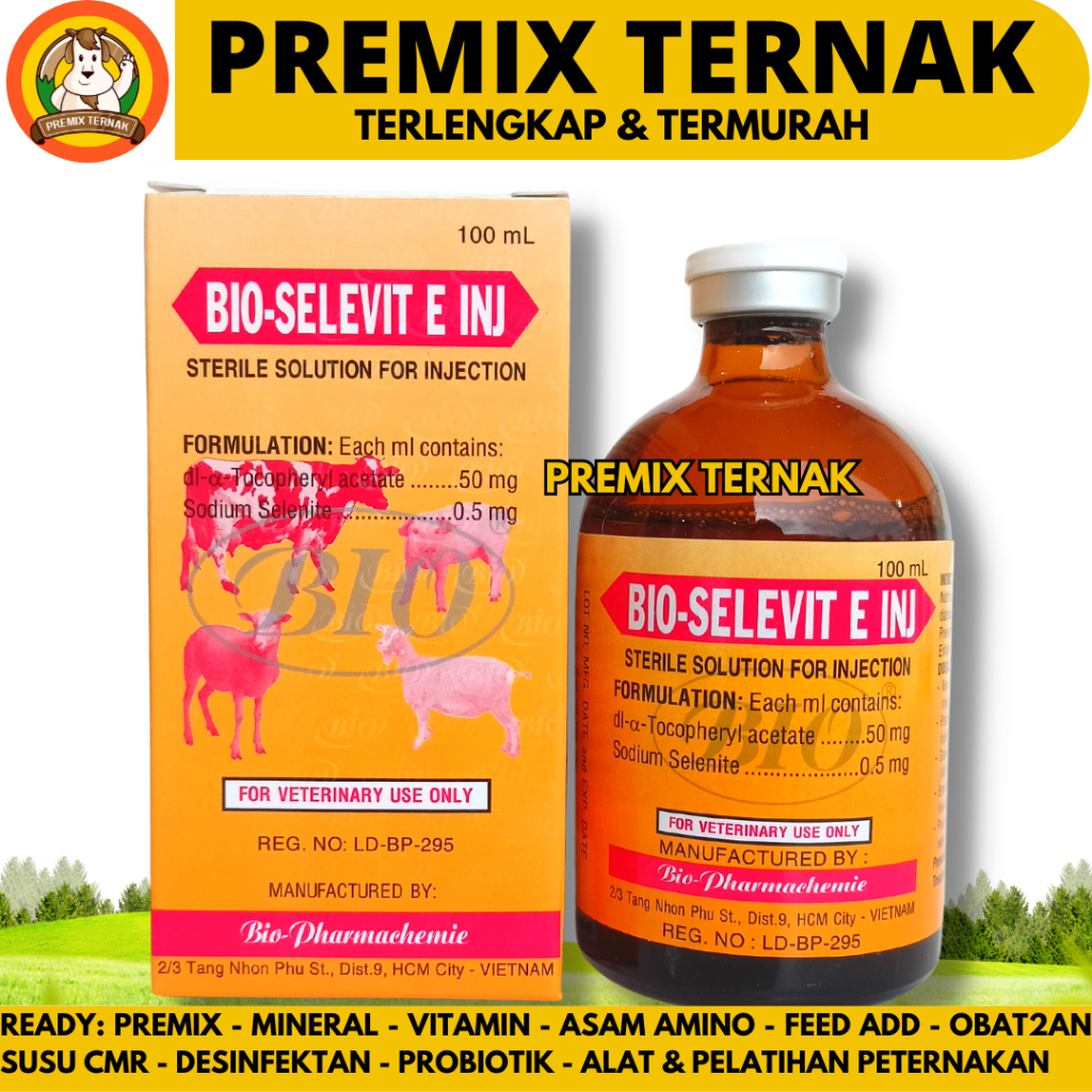 Bio SELEVIT E 100ml - Vitamin E Selenium Animal Injection Like Introvit ...
