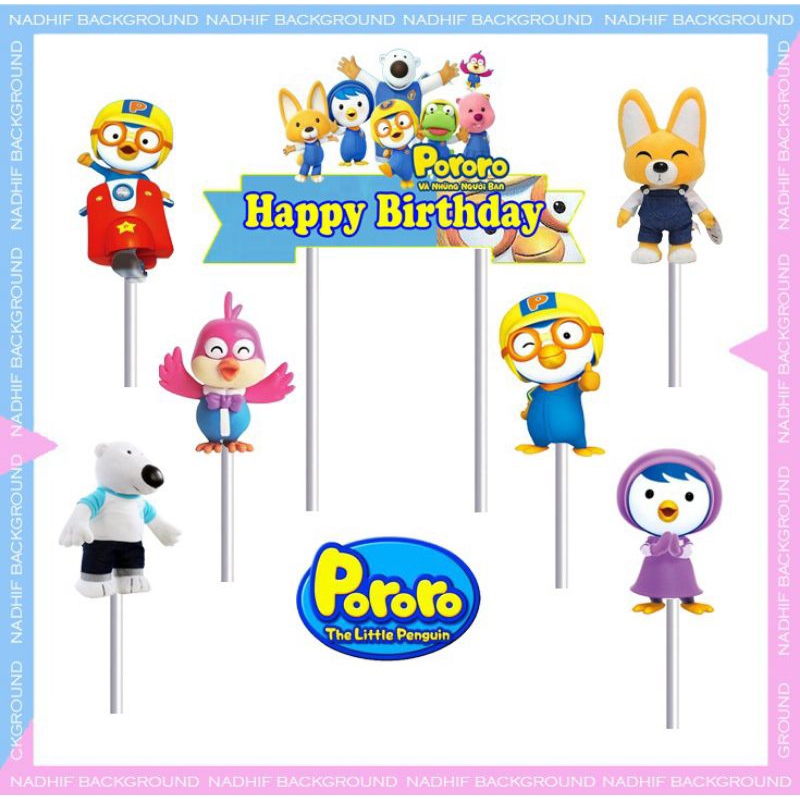 Pororo CHARACTER TOPER BIRTHDAY CAKE STICK DECORATIONS | Shopee Philippines