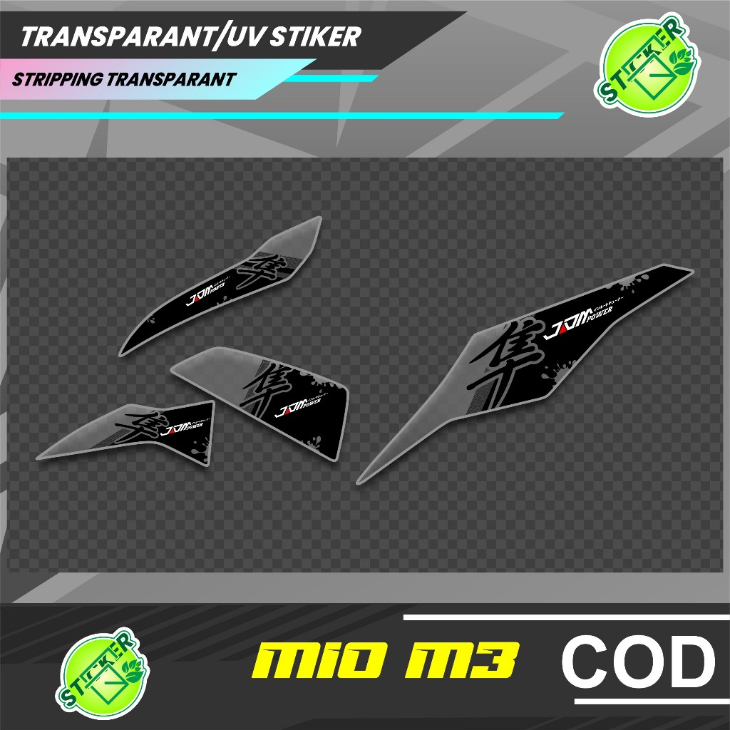 SIMPLE CLEAR UV TRANSPARENT STRIPPING YAMAHA MIO M3 MIO 125 HAYABUSA ...