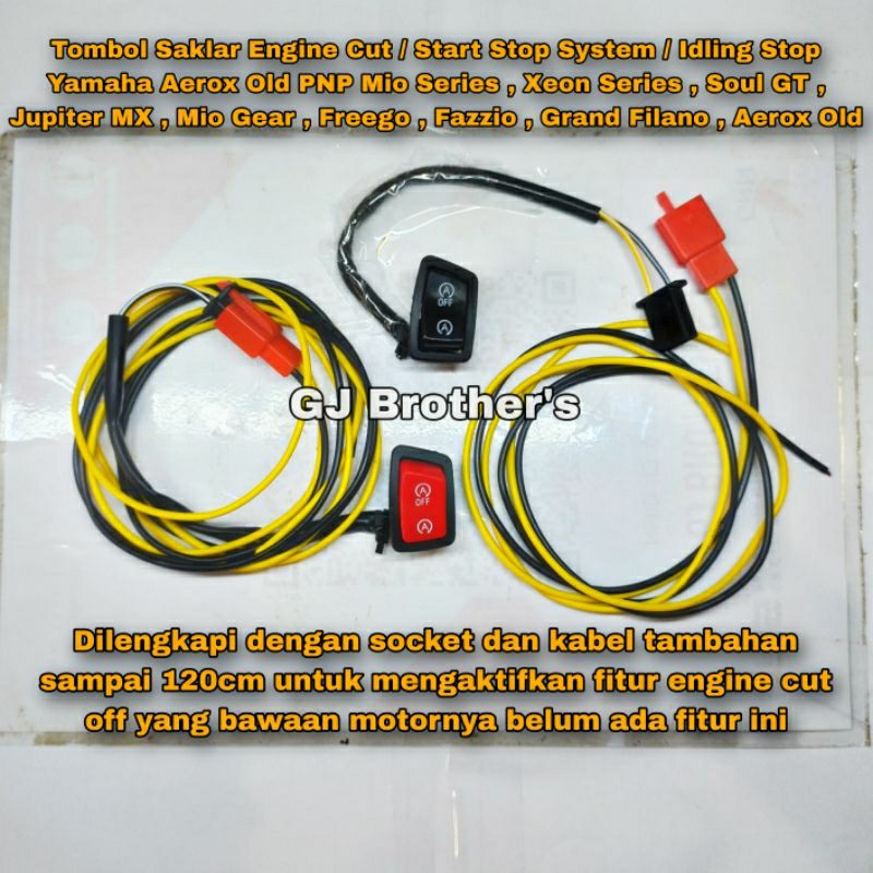 TOMBOL Start System Stop Switch Button / Engine Idling Stop Yamaha NVX ...
