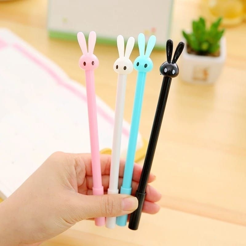 Rabbit Head Character Pen Unique Cute Bunny Character Pen Cute Gel ...